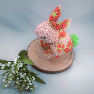 Henry the Rabbit With African Flowers Crochet Pattern as PDF GERMAN - Etsy