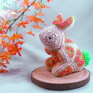 Henry the Rabbit With African Flowers Crochet Pattern as PDF GERMAN - Etsy