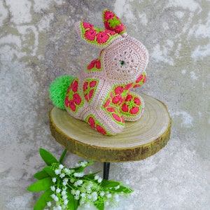 Henry the Rabbit With African Flowers Crochet Pattern as PDF GERMAN - Etsy