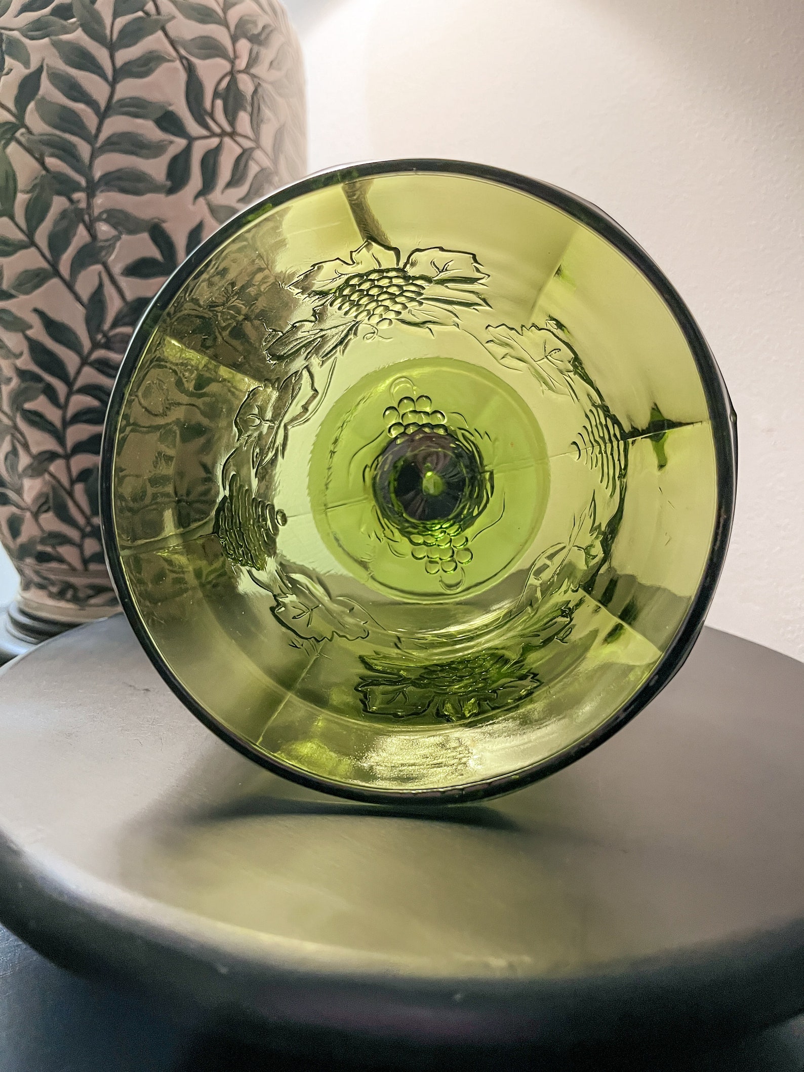 Indiana Glass Colony Harvest Green Grape Pattern Compote (5 Available ...
