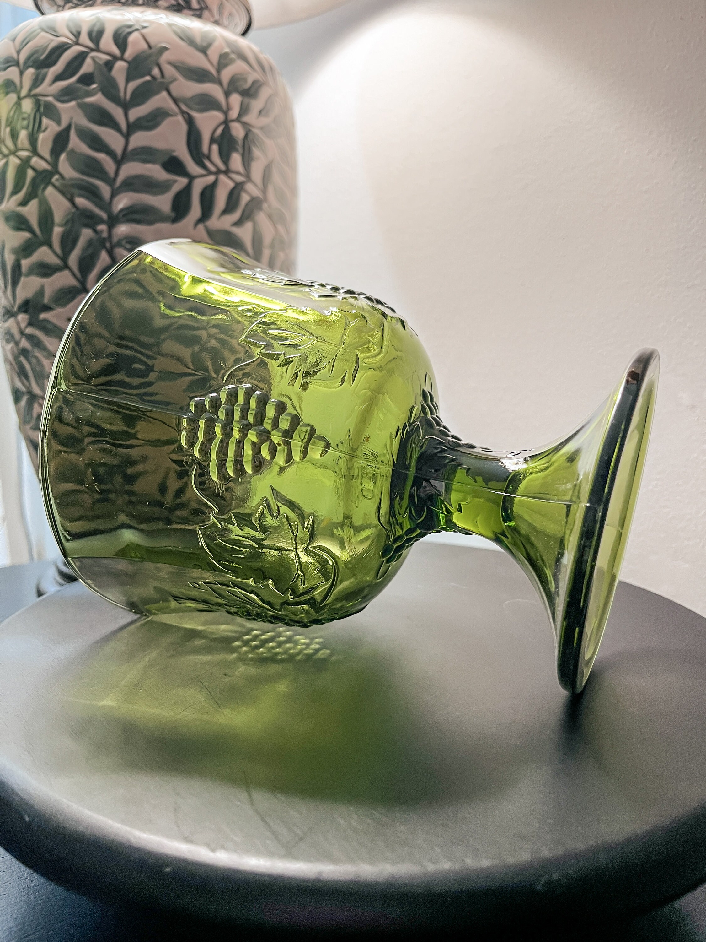Indiana Glass Colony Harvest Green Grape Pattern Compote (5 Available ...