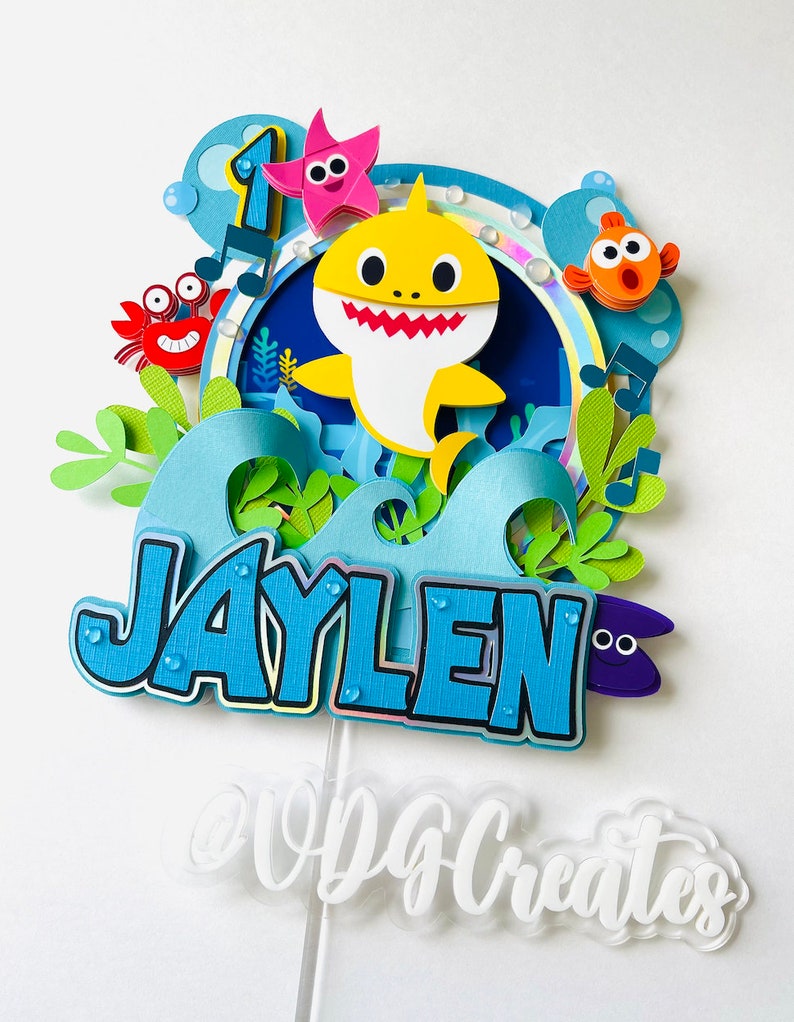 Baby Shark Cake Topper Baby Shark Shaker Topper - Etsy