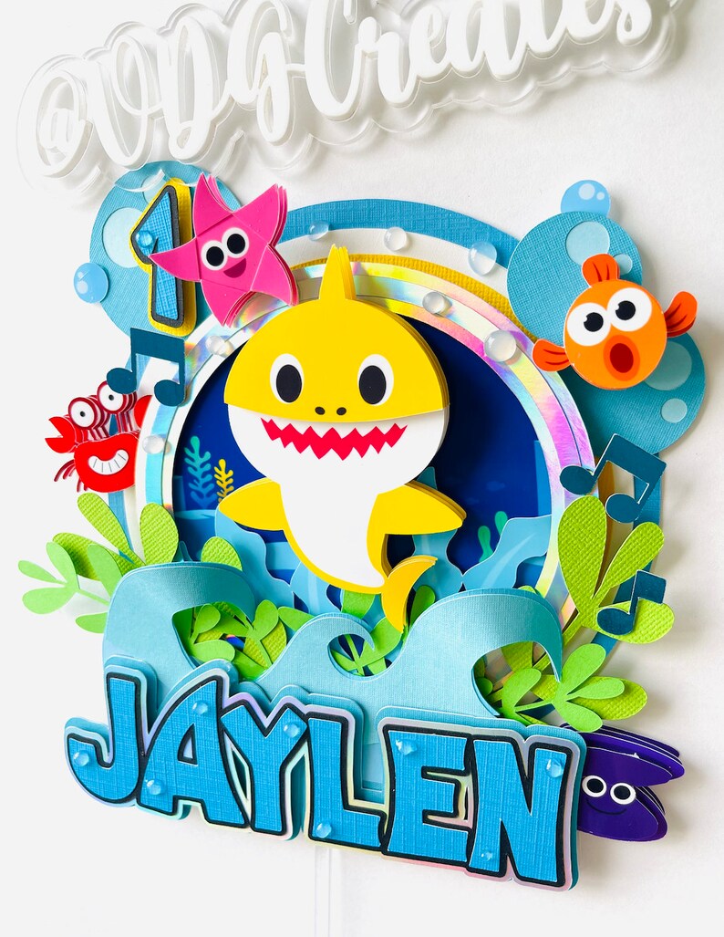 Baby Shark Cake Topper Baby Shark Shaker Topper - Etsy