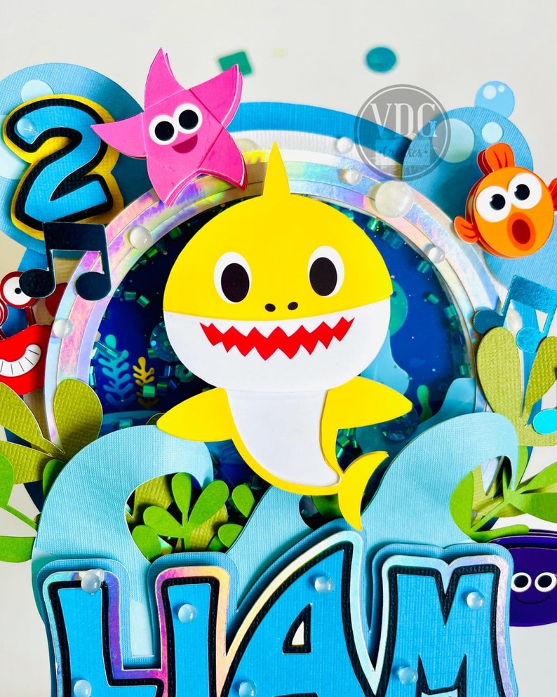 Baby Shark Cake Topper Baby Shark Shaker Topper - Etsy