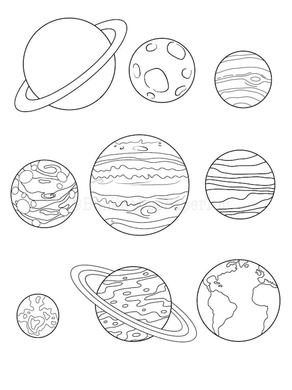 Nine Planets Drawing