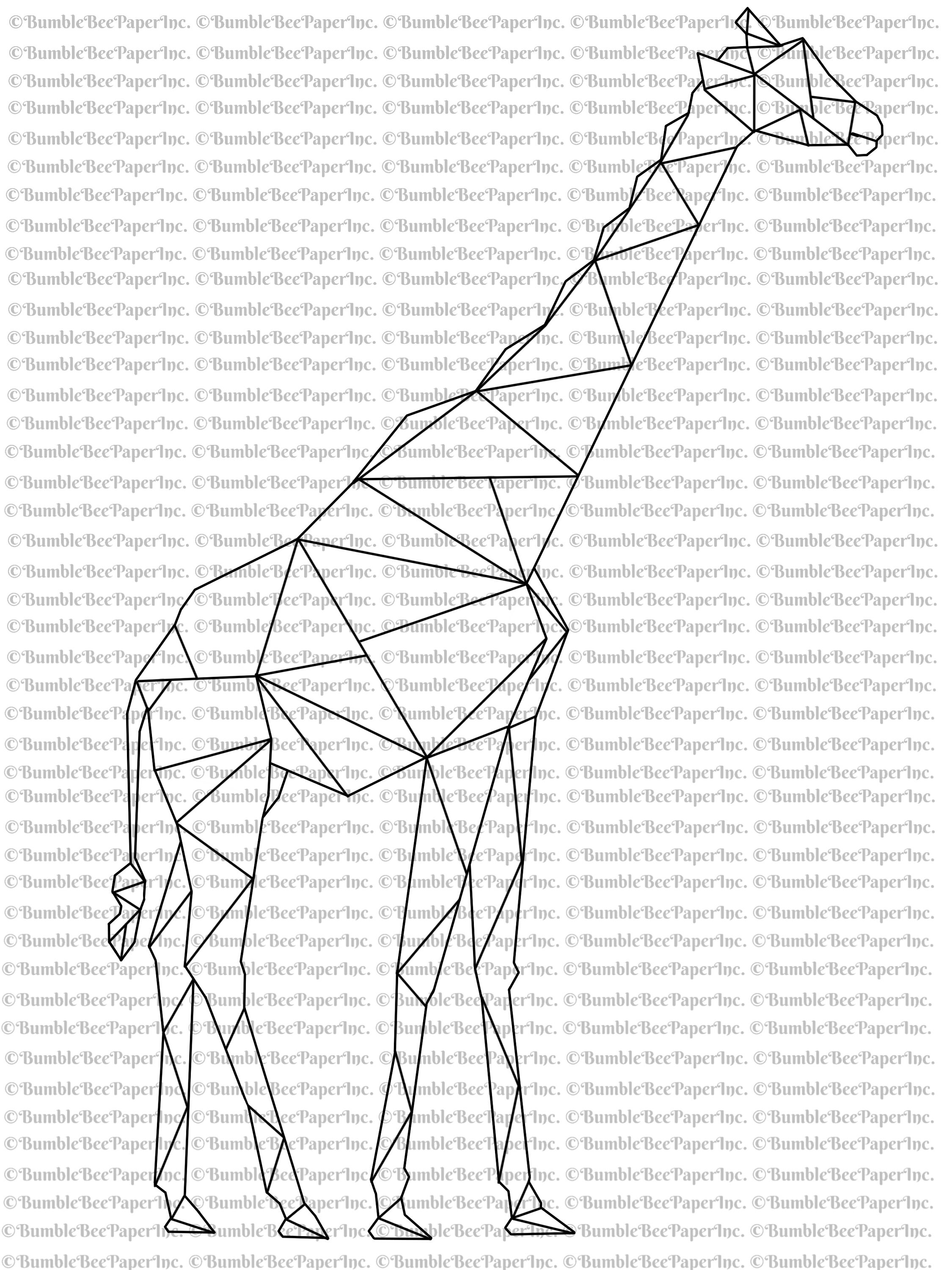 Geometric Giraffe Coloring Page and Wall Art - Etsy UK
