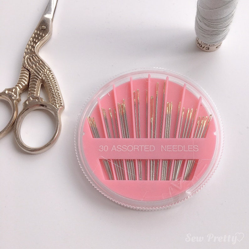 Hand Sewing Needle Set Variety Sizes Pack in Pink Wheel Case - Etsy