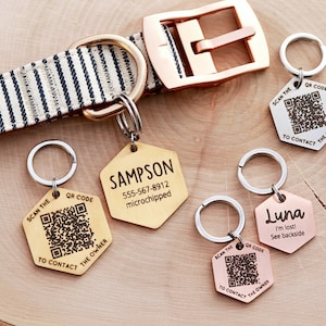 QR Code Dog Tag • QR Code Pet Tag • QR Dog Tag Id • Scannable Cat Tag ...