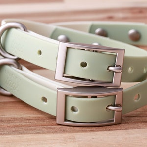 Waterproof Dog Collar • Pet Collar • Green Collar • PVC Coated • Sage ...
