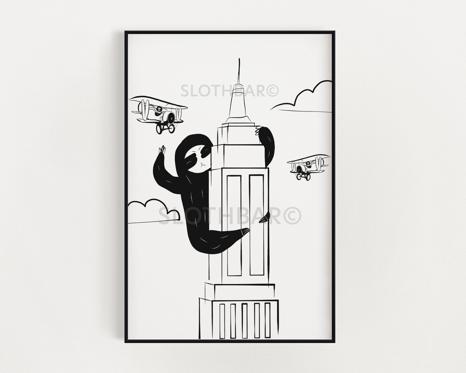 Slothzilla Climbing the Empire State Building Digital Download - Etsy