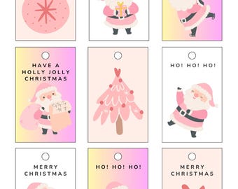 Pink Christmas Gift Tags - Etsy