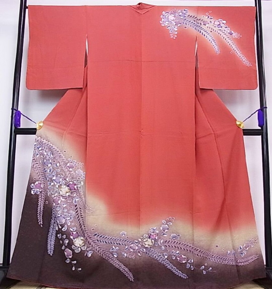 HO004, Vintage Homongi, Kimono Robe, Japanese Kimono, Kimono Length ...