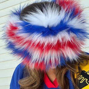 Red, White and Blue Stretch Headband Fur - Etsy