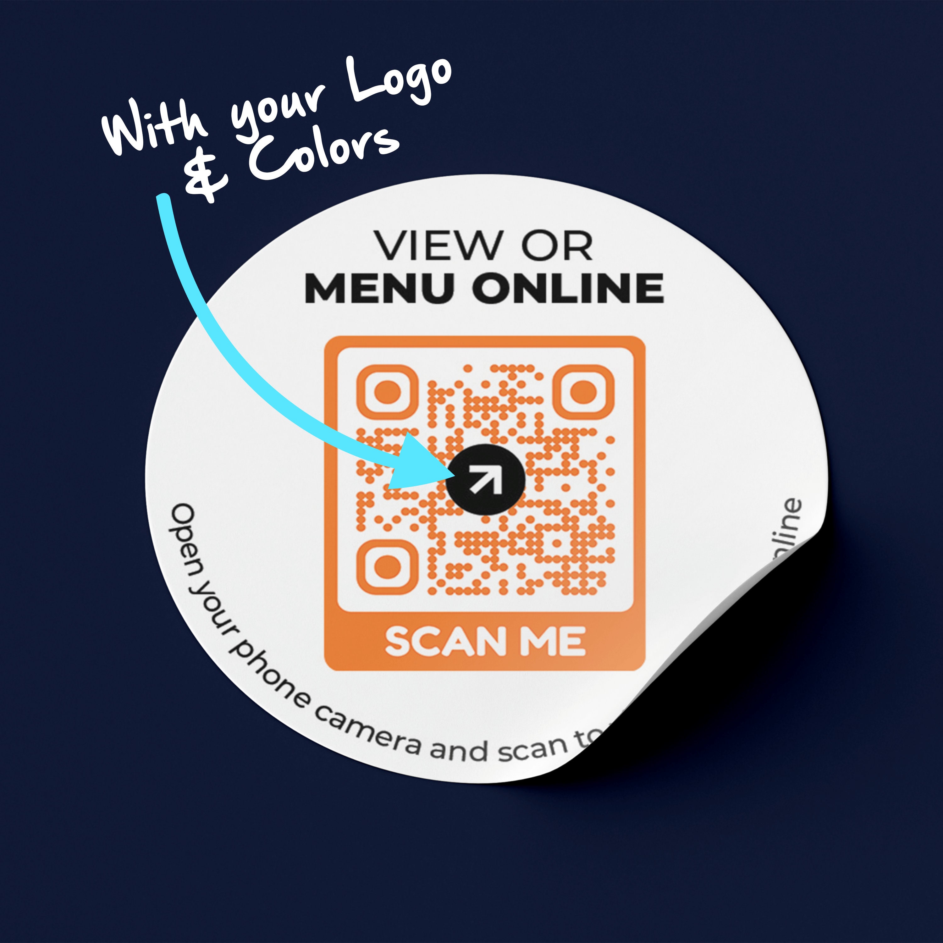QR Code Scan Sticker QR Menu for Restaurants Custom QR code | Etsy