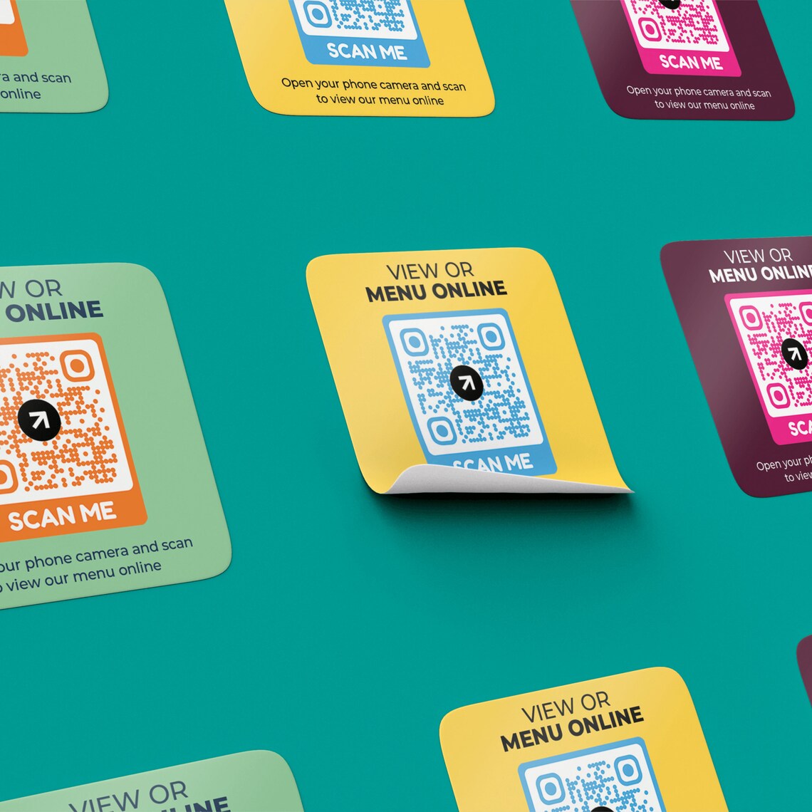 QR Code Scan Sticker QR Menu for Restaurants Custom QR Code - Etsy