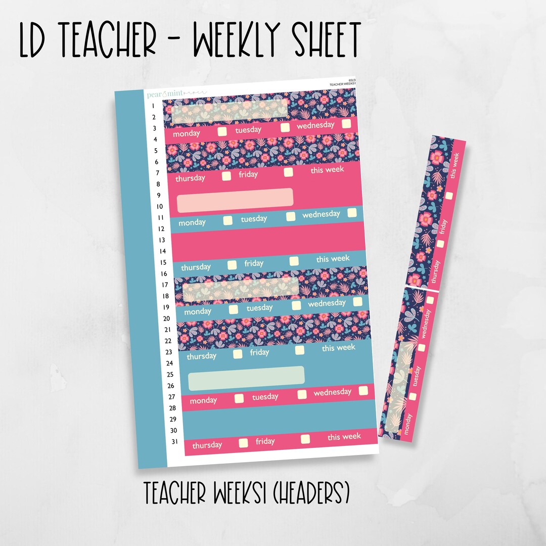 65 LAUREL DENISE TEACHER Weekly Kits, Planner Stickers, March Weekly Kit, 65 - Etsy