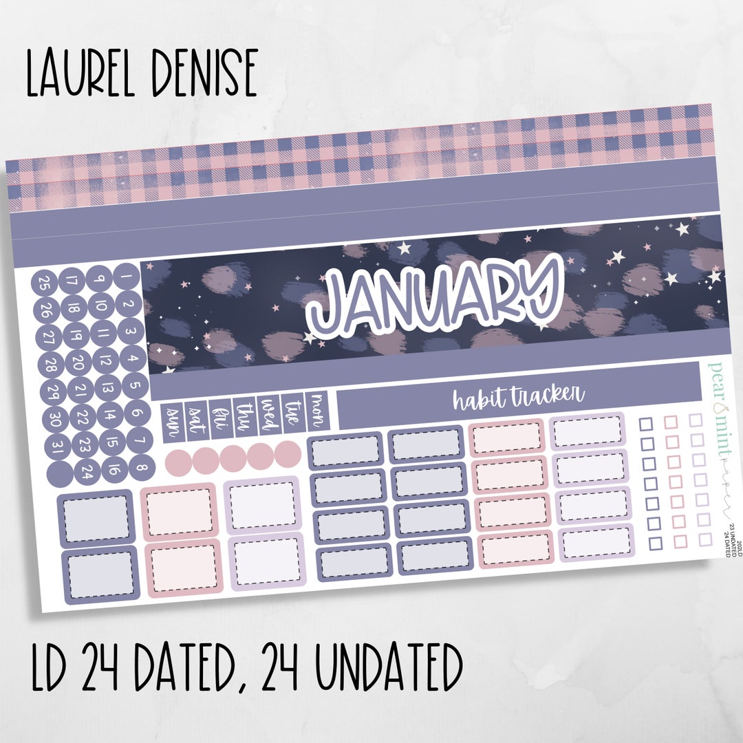 202 LAUREL DENISE Planner Stickers, Portrait, Mini, Project, Dated ...