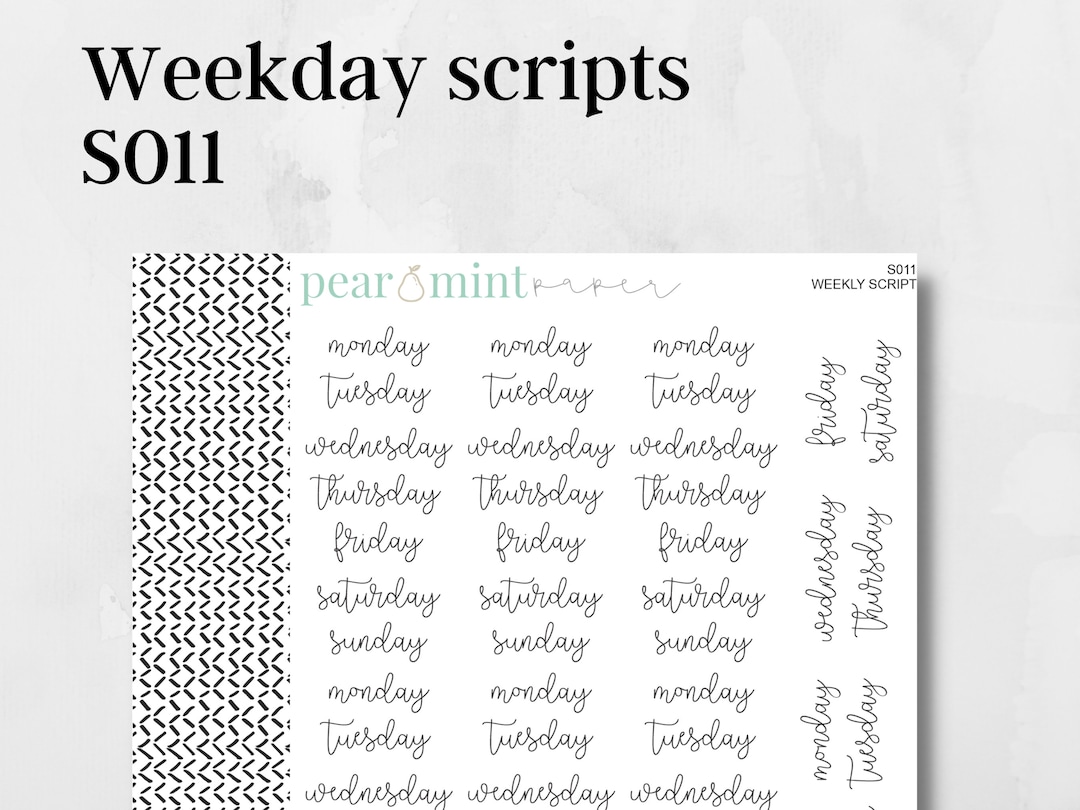 S011, WEEKDAY SCRIPT, Weekly Header, Weekday Header, Weekly Scripts ...