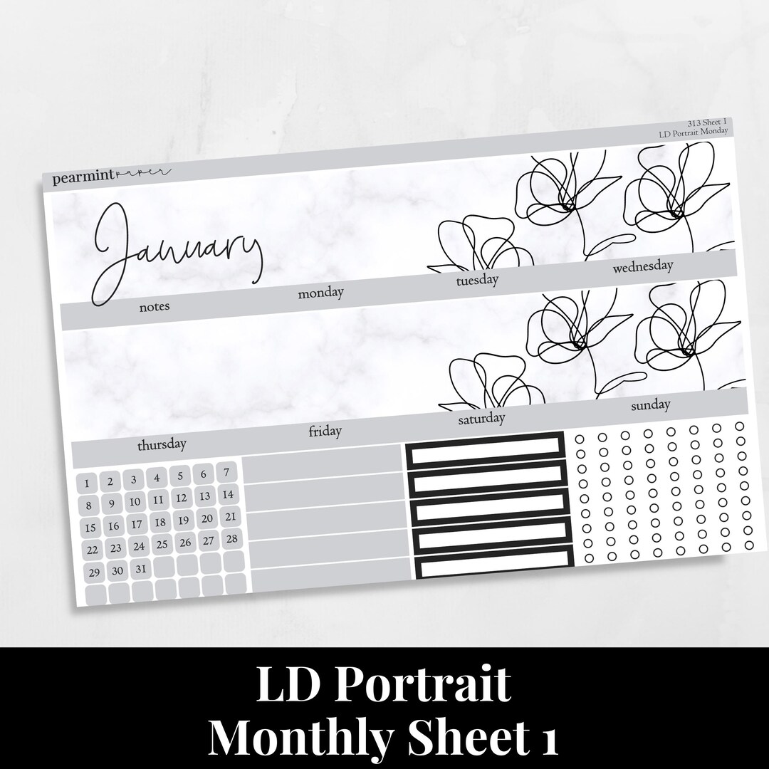 313 LD PORTRAIT, January Monthly Kit, Weekly Kits, 313 BW Minimal ...