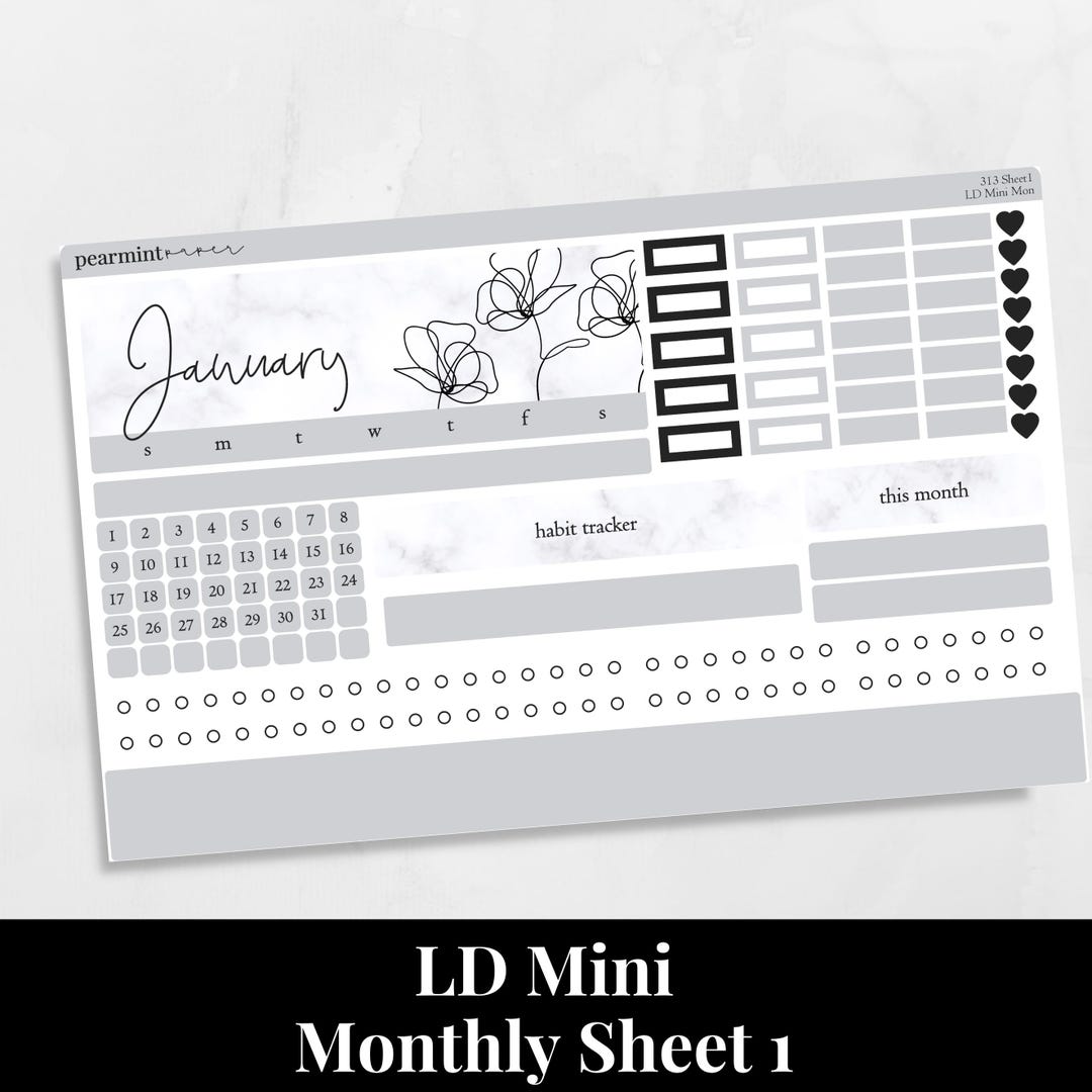 313 LD MINI, January Monthly Kit, Weekly Kits, 313 BW Minimal ...
