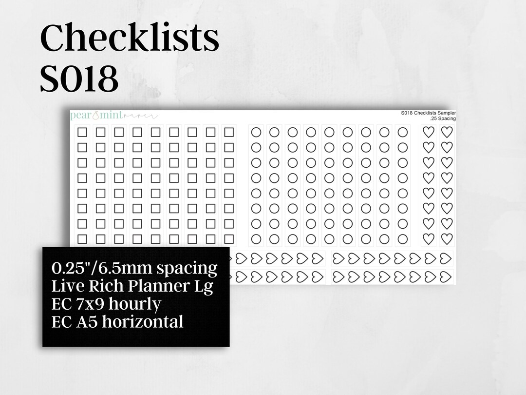 CHECKLISTS, Circle Checklist, Heart Checklist, Erin Condren, Makselife ...