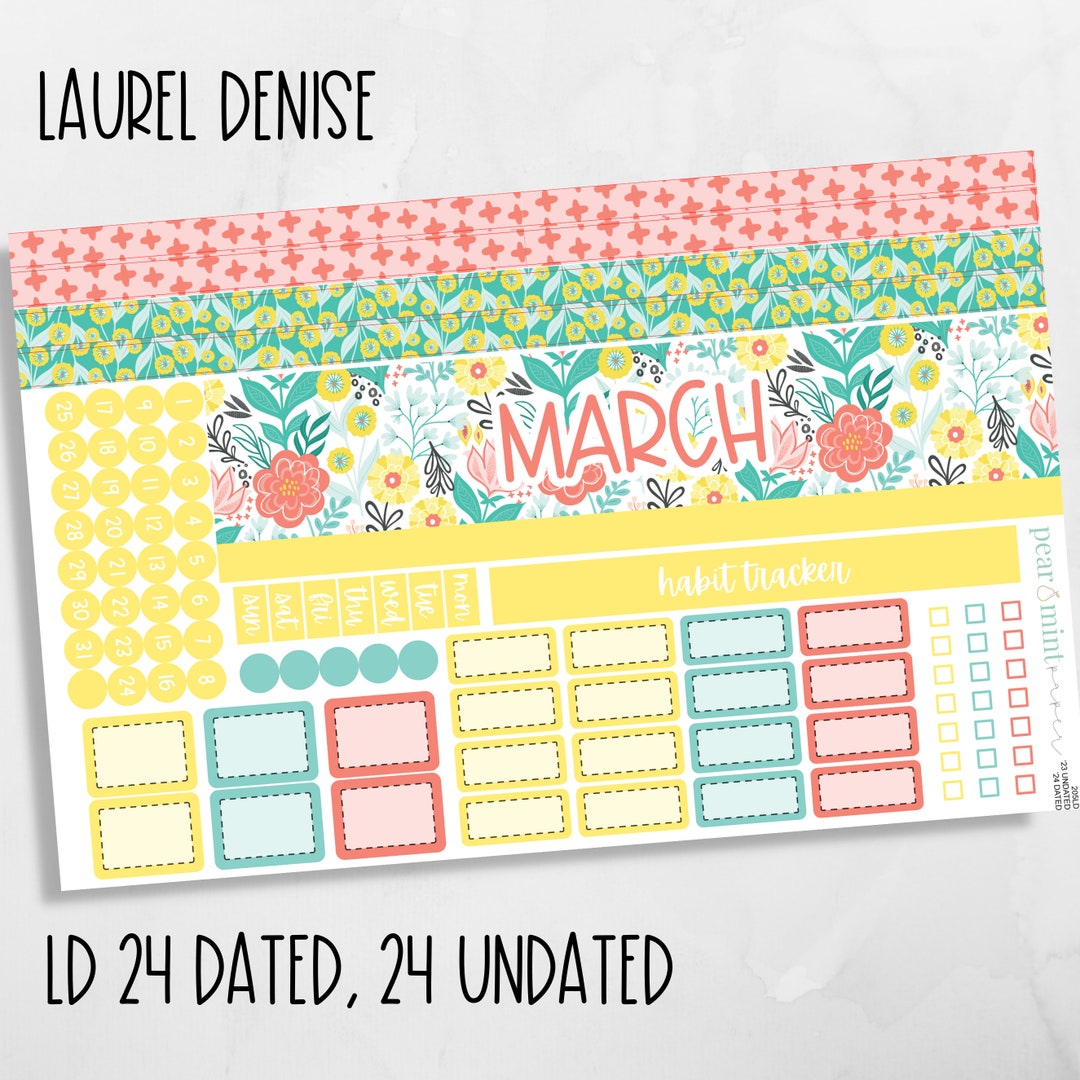 205 LAUREL DENISE Planner Stickers, Mini, Project, Dated, Undated ...