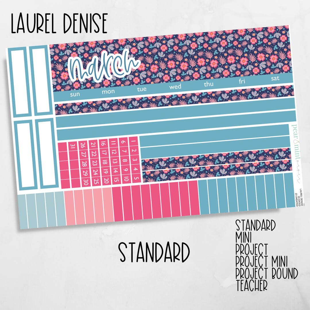 65 LAUREL DENISE Planner Stickers, Planner Kit, Ld Sticker Kit, March ...