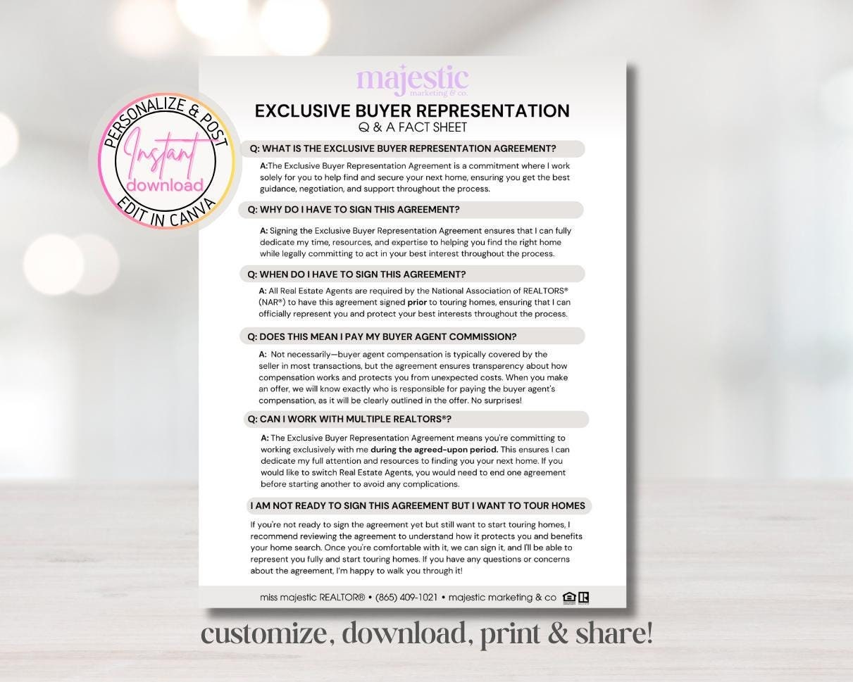 Explain Exclusive Buyer Representation Agreement, Q&A Buyer ...