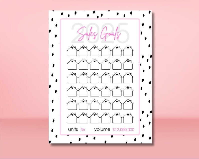 Cute Real Estate Goal Tracker, Real Estate Marketing, Realtor Goal ...
