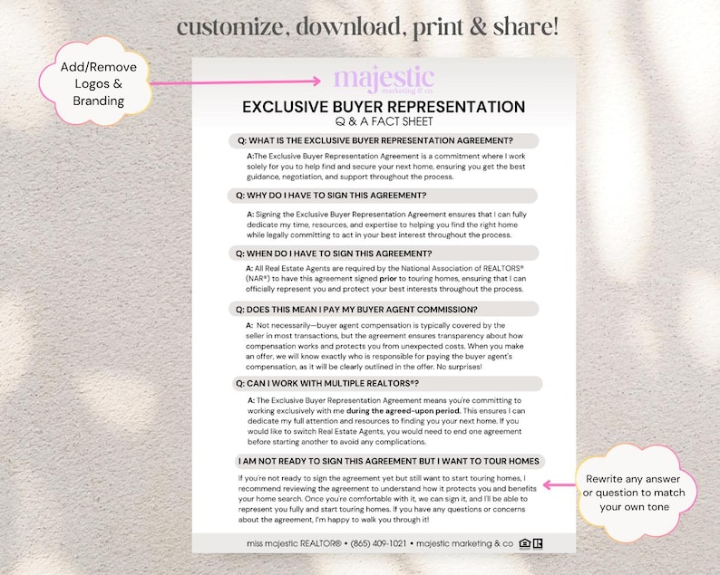 Explain Exclusive Buyer Representation Agreement, Q&A Buyer ...