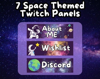 Space Themed Twitch Panels 10 Panels for About Me Page Blue and Black ...