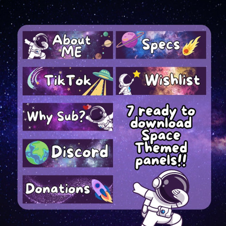 Space Themed Twitch Panels - Etsy