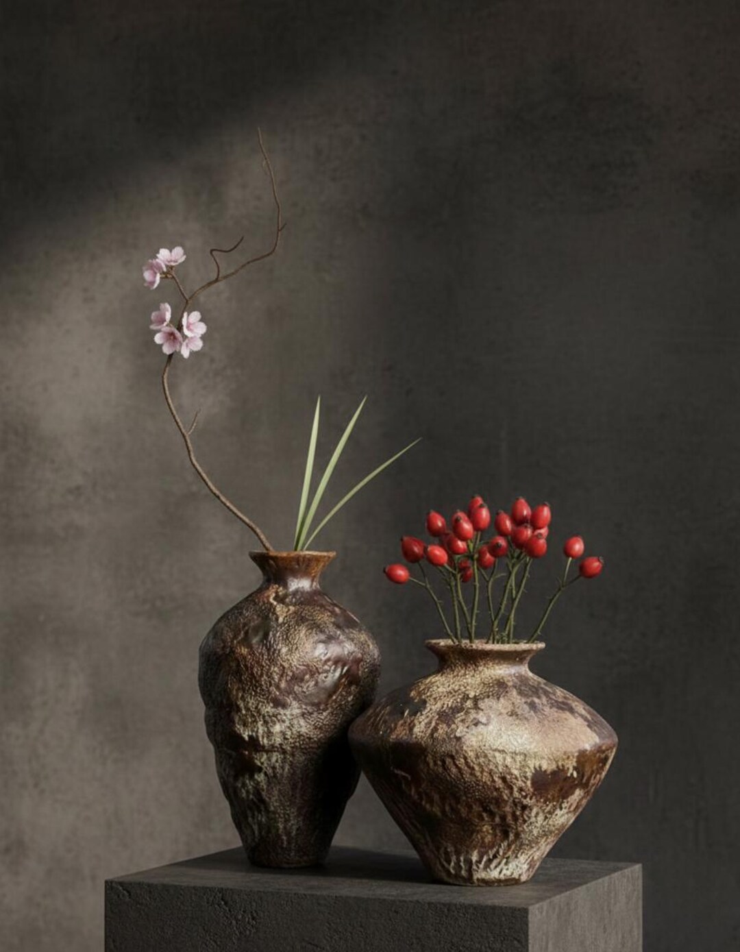 Handmade Wabi-sabi Ceramic Vase Set, Rustic Earthcore Home Decor - Etsy