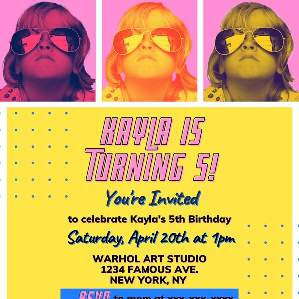 Pop Art Party Invitation - Etsy