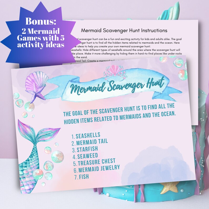 16 Mermaid Party Signs and Games INSTANT DOWNLOAD - Etsy