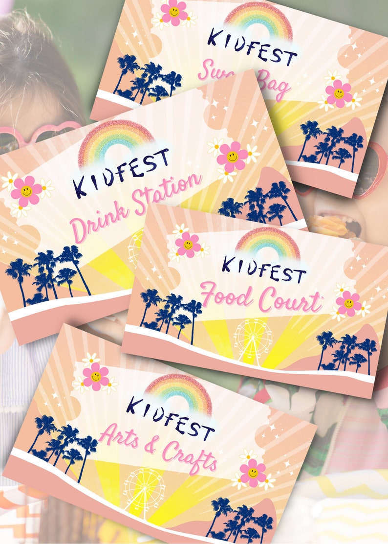 KIDFEST PARTY SIGNS Music Festival Party Table Numbers - Etsy