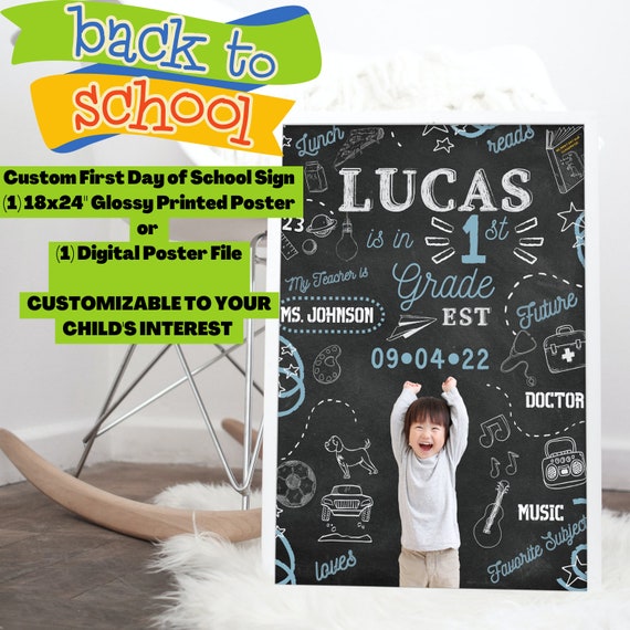 BACK TO SCHOOL First Day of School Sign Poster Digital or - Etsy