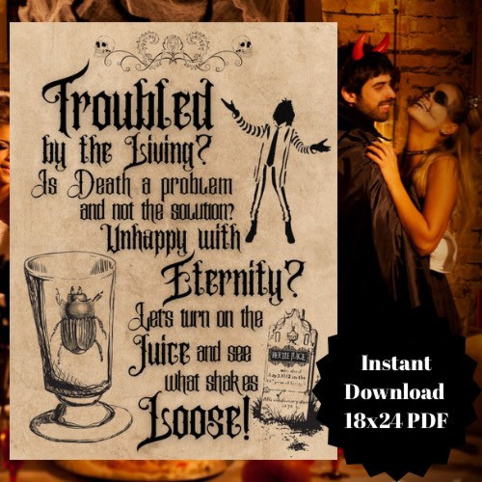 HALLOWEEN COSTUME Party Welcome Sign Digital Design or Printed Poster ...