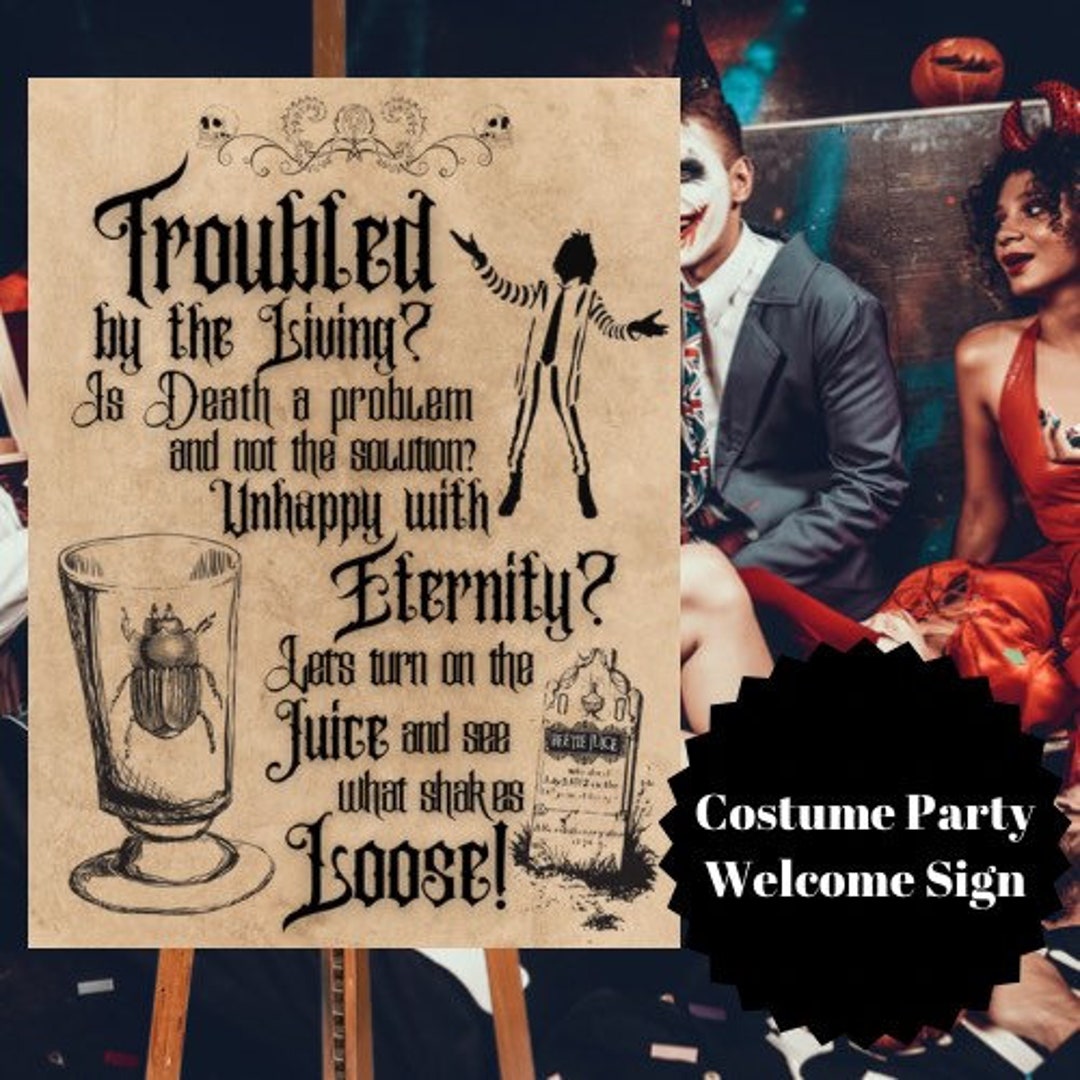 HALLOWEEN COSTUME Party Welcome Sign Digital Design or Printed Poster ...