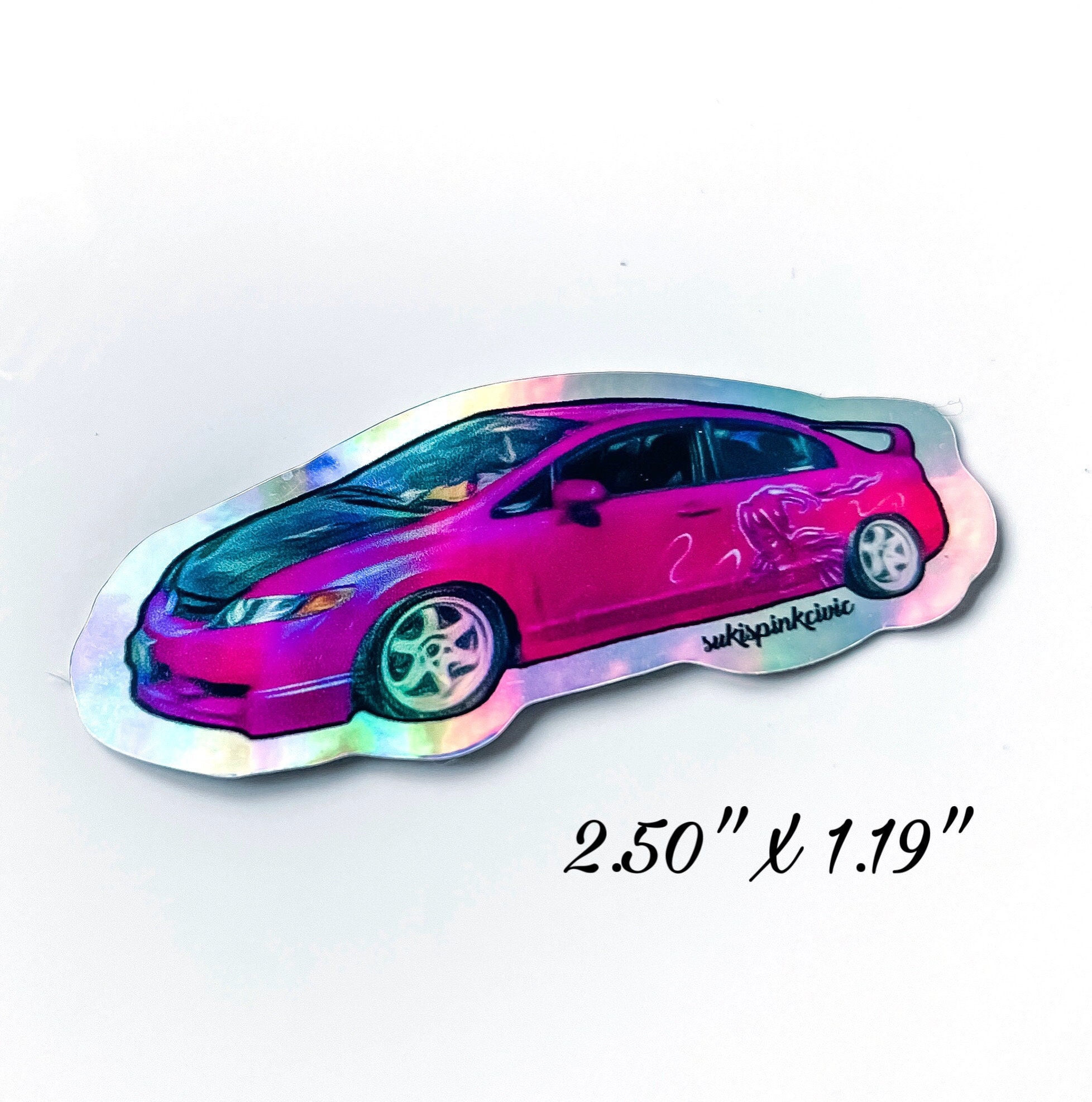 Suki’s Pink Civic Sticker Decal - Etsy