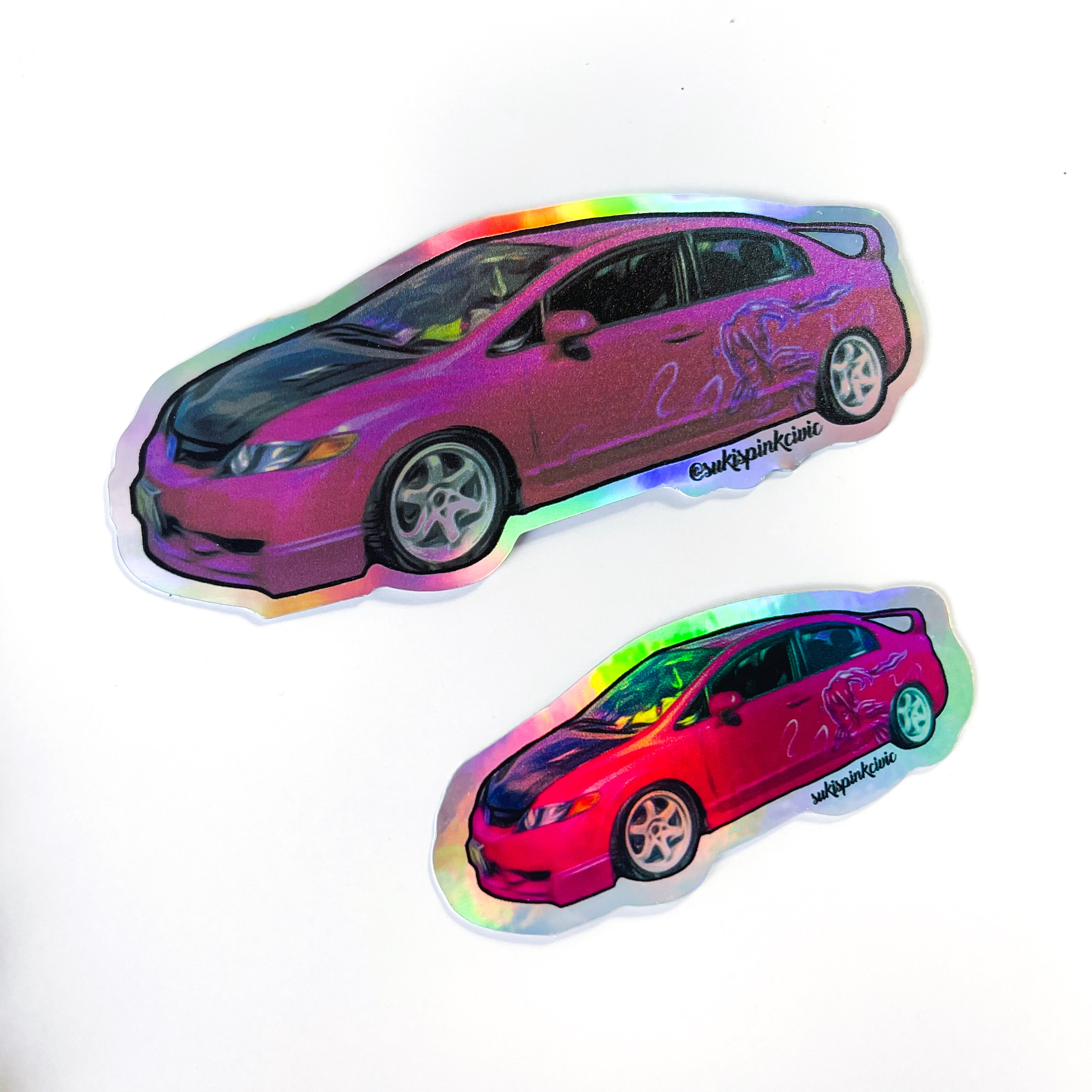 Suki’s Pink Civic Sticker Decal - Etsy