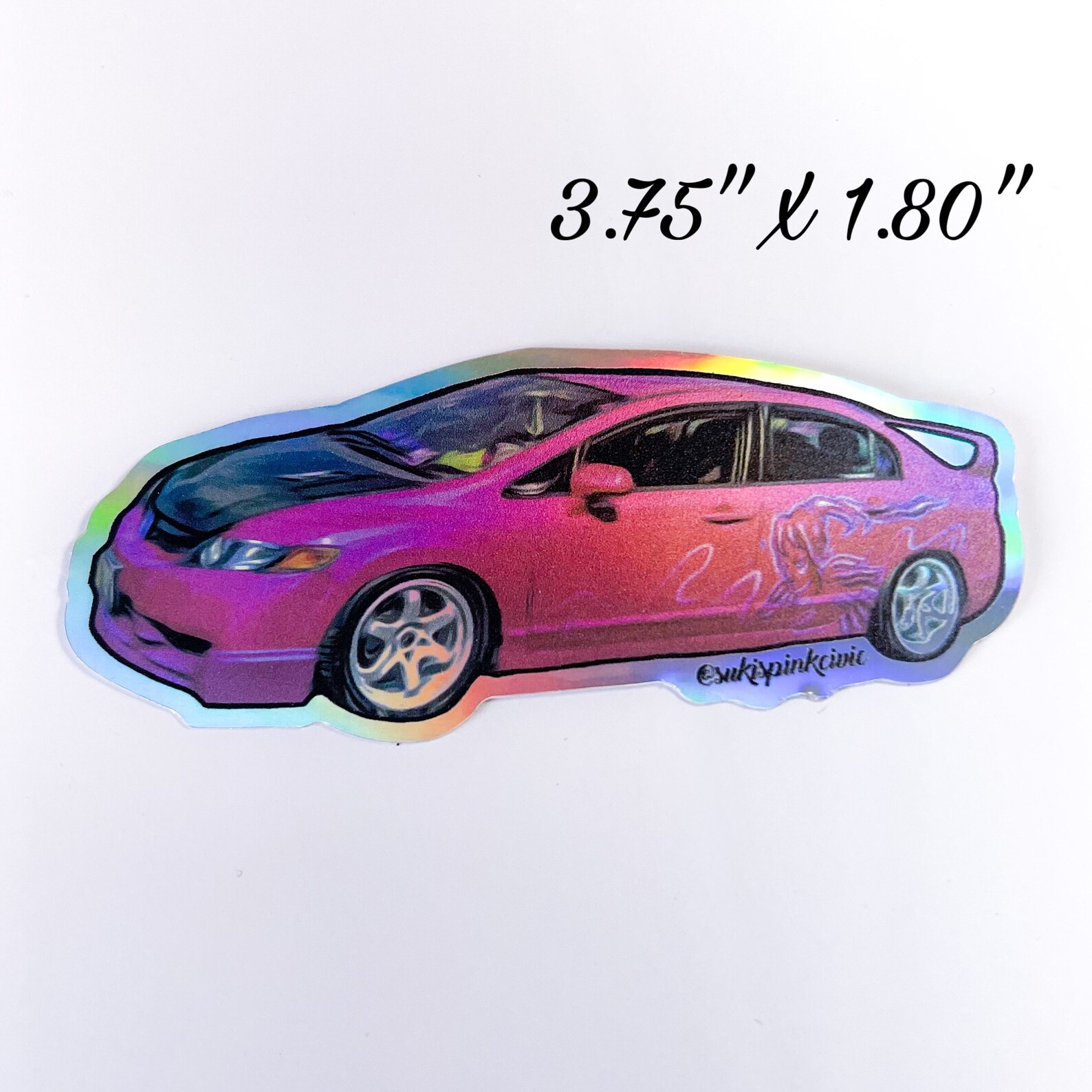 Suki’s Pink Civic Sticker Decal - Etsy