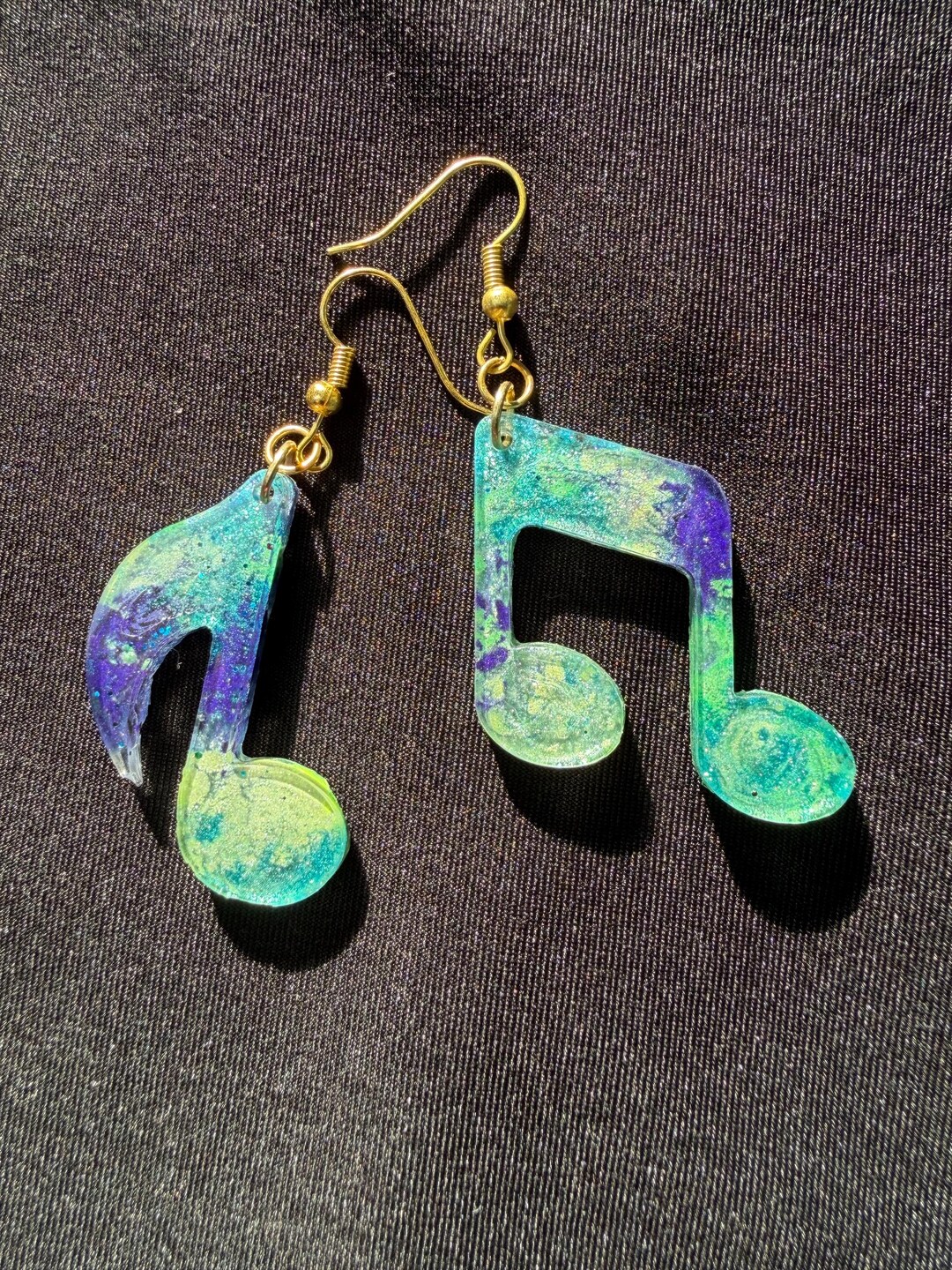 Colorful Music Note Sparkle Glitter Dangle Earrings for Music Teachers ...