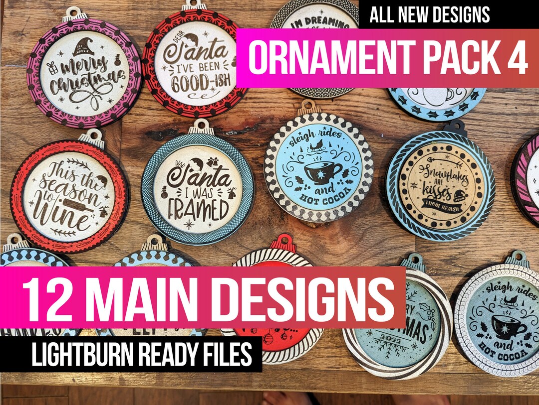 ORNAMENT PACK 4 - LIGHTBURN Ready Files for You Laser Cutter - (graphic ...