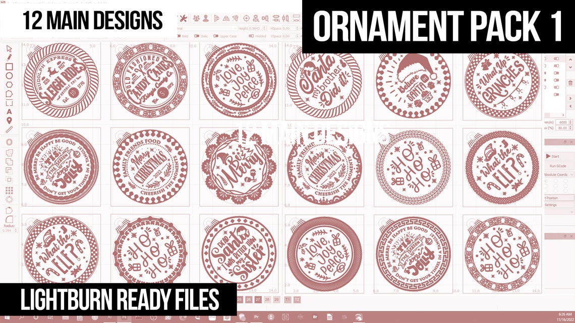 ORNAMENT PACK 1 LIGHTBURN Ready Files for You Laser Cutter - Etsy
