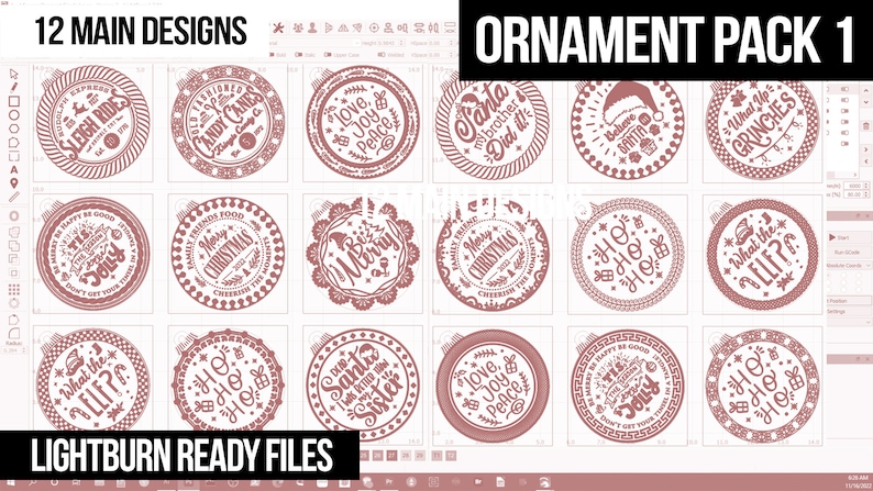 ORNAMENT PACK 1 LIGHTBURN Ready Files for You Laser Cutter - Etsy Canada