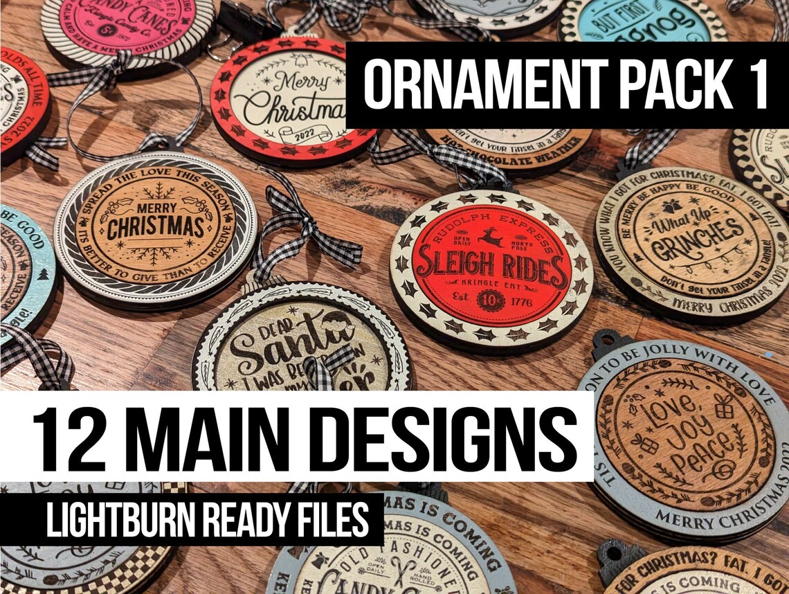 ORNAMENT PACK 1 LIGHTBURN Ready Files for You Laser Cutter - Etsy