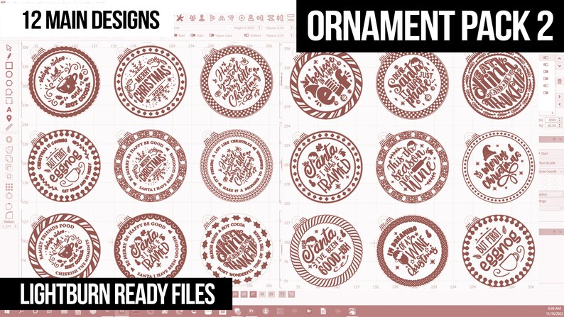 ORNAMENT PACK 2 - LIGHTBURN Ready Files for You Laser Cutter - (graphic ...