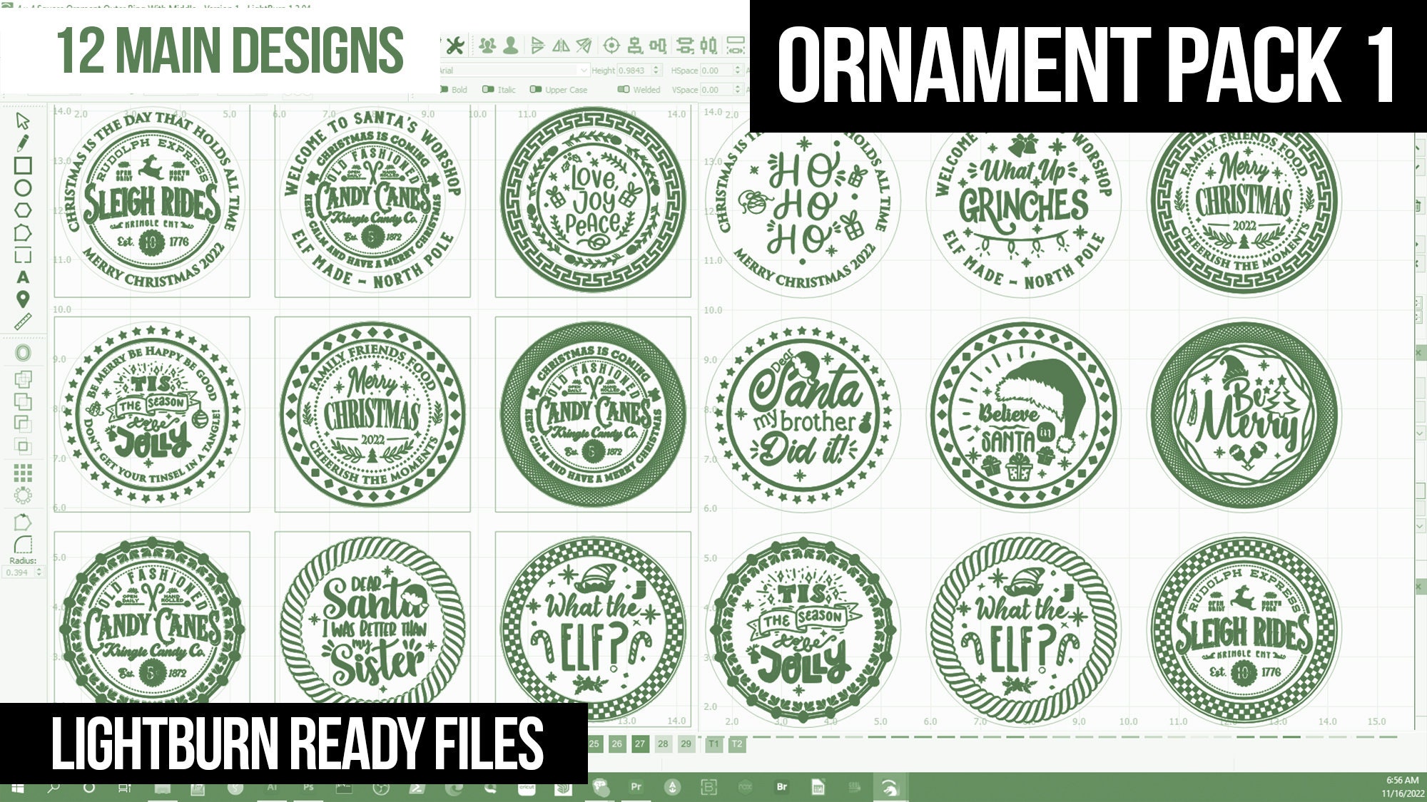 ORNAMENT PACK 1 - LIGHTBURN Ready Files for You Laser Cutter - (graphic ...
