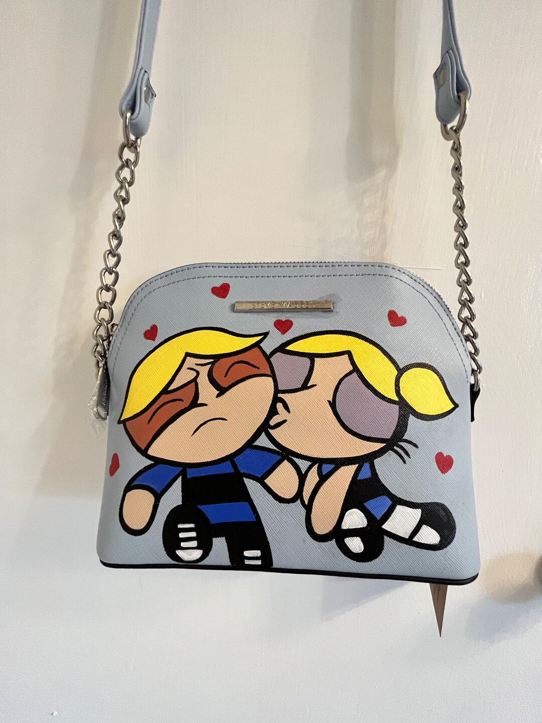 Powerpuff Girls Bubbles Heart Purse hand Painted - Etsy